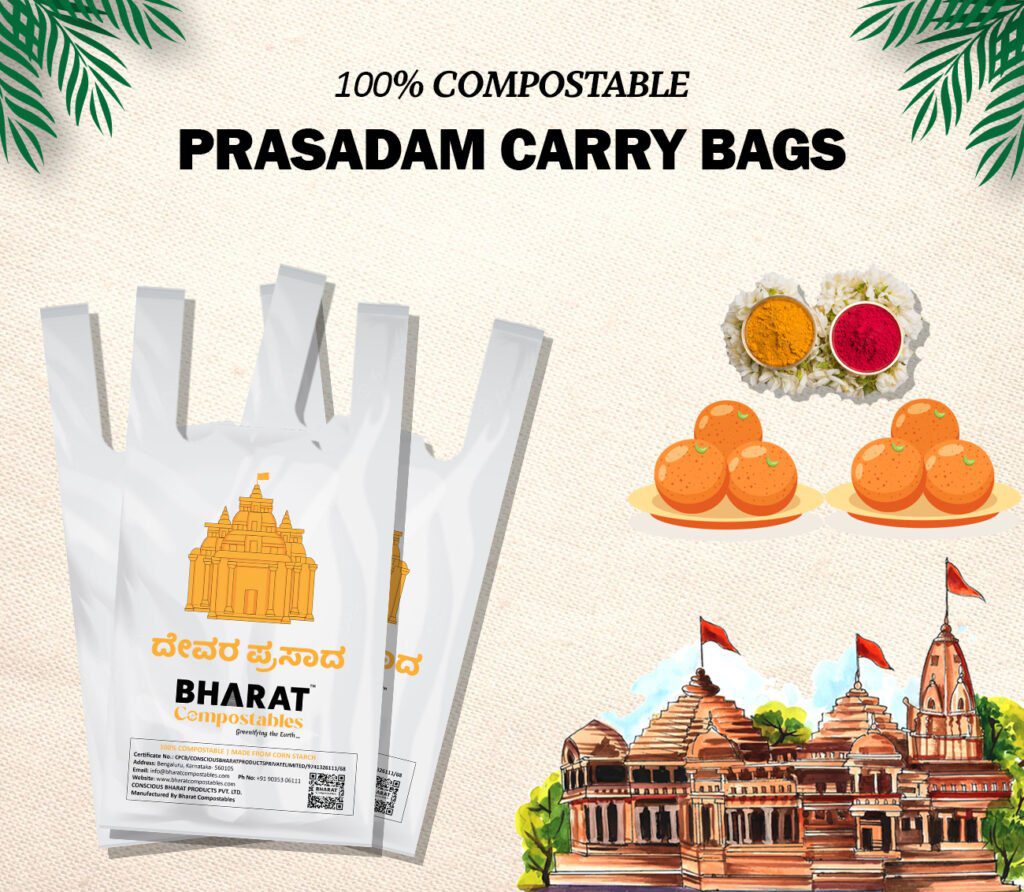 Compostable Prasadam Carry Bags - Bharat Compostables